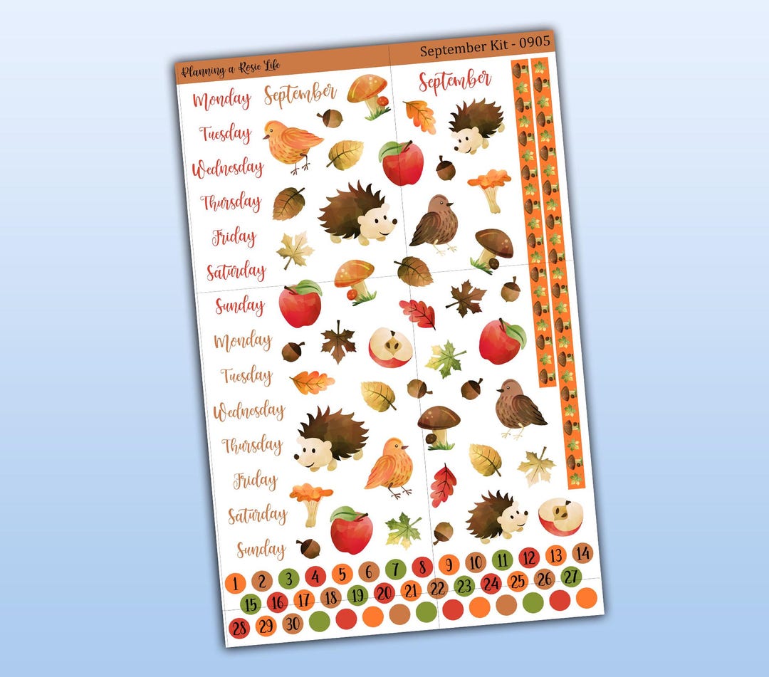 September Kit, Fall Woodland Critters Kit, 0905 - Etsy