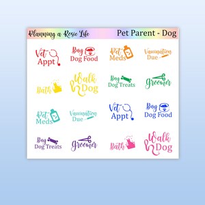 Dog Parent Samplers Icon Stickers, Dog Care Reminders, Pet Parent ...