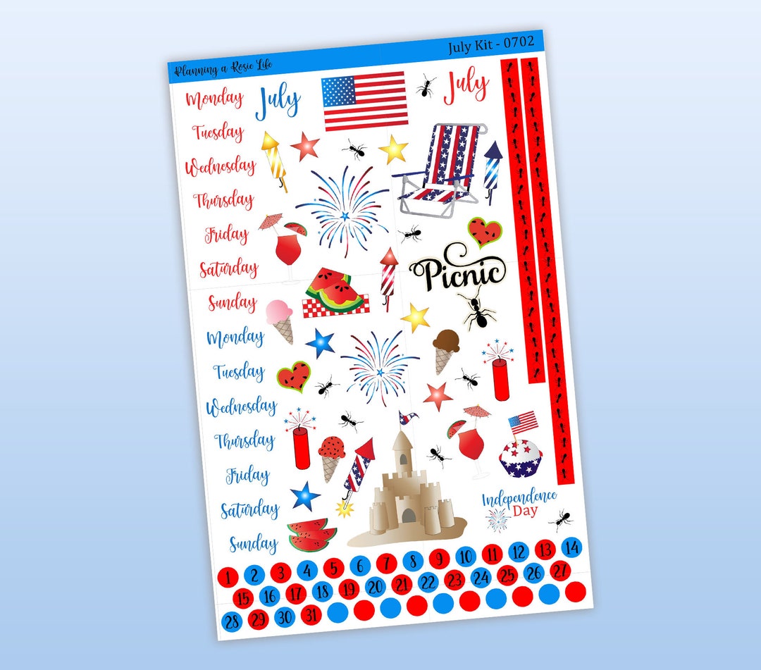 July Independence Day Picnic Kit, 4th of July Kit, 0702 - Etsy