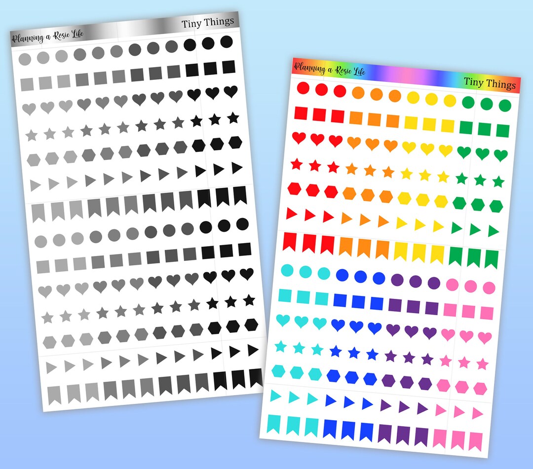 Tiny Things Stickers, Bullet Point Stickers, Functional Stickers - Etsy