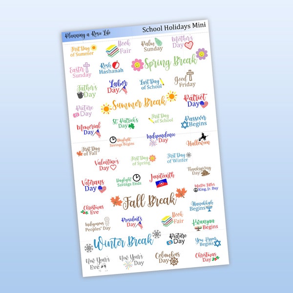 School Year Planner Stickers - Etsy