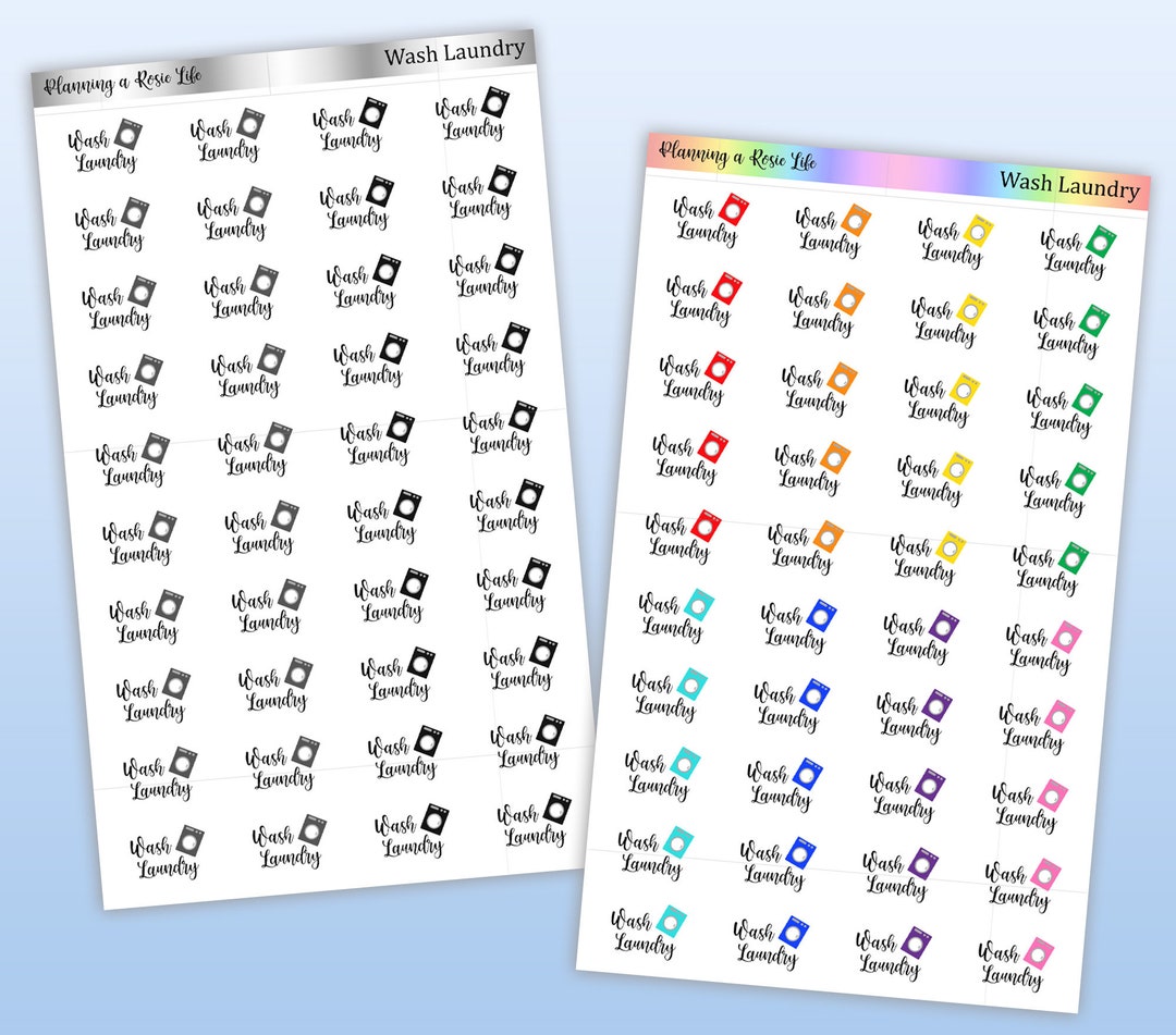 Wash Laundry Icon Stickers Functional Household Stickers - Etsy