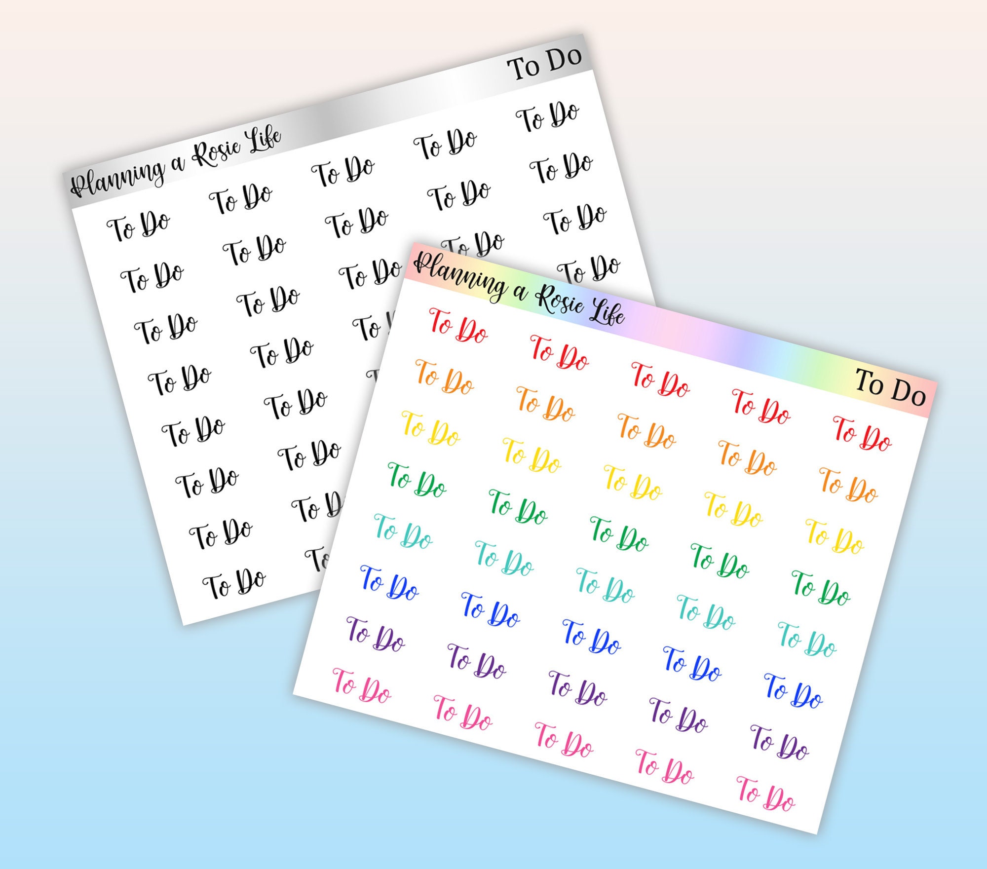 To Do Script Stickers, Planner Stickers - Etsy
