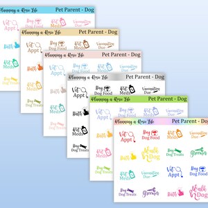 Dog Parent Samplers Icon Stickers, Dog Care Reminders, Pet Parent ...