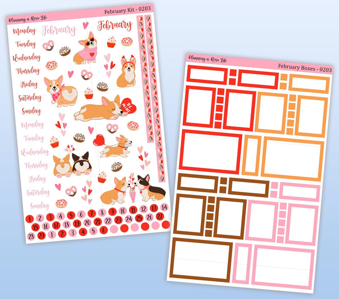 February Corgi Kit, Valentine's Day Kit, 0203 - Etsy
