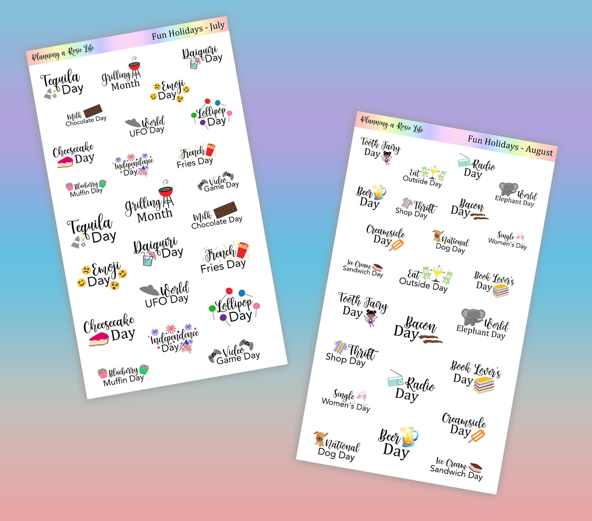 A Year of Fun Holiday Stickers, Silly Holidays Stickers, National and ...