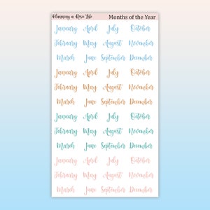 Months of the Year Script Stickers, Functional Stickers, Calendar ...