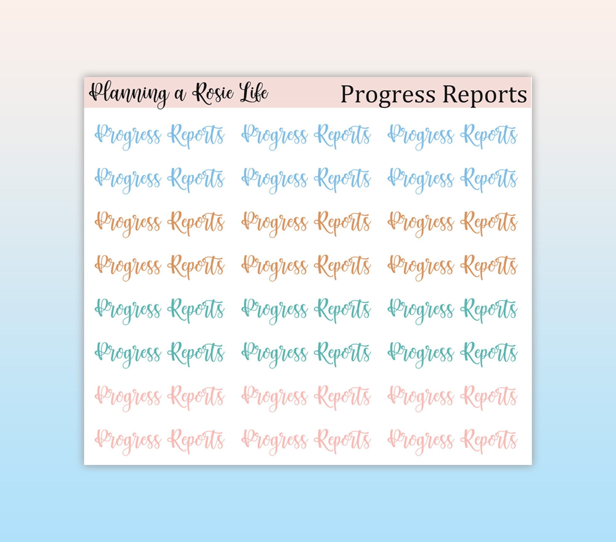 Progress Reports Script Stickers, Teacher Stickers, School Stickers - Etsy