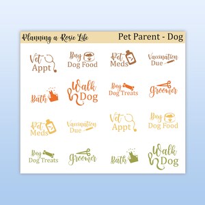 Dog Parent Samplers Icon Stickers, Dog Care Reminders, Pet Parent ...