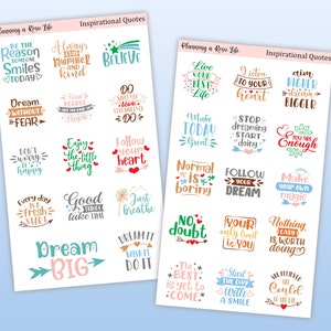 Inspirational Quote Stickers - Etsy