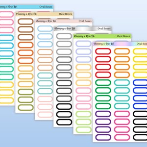 Oval Box Stickers, Colorful Box Stickers, Functional Stickers - Etsy
