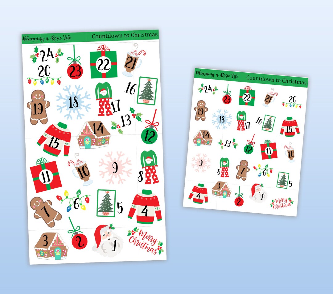 Countdown to Christmas Stickers - Etsy