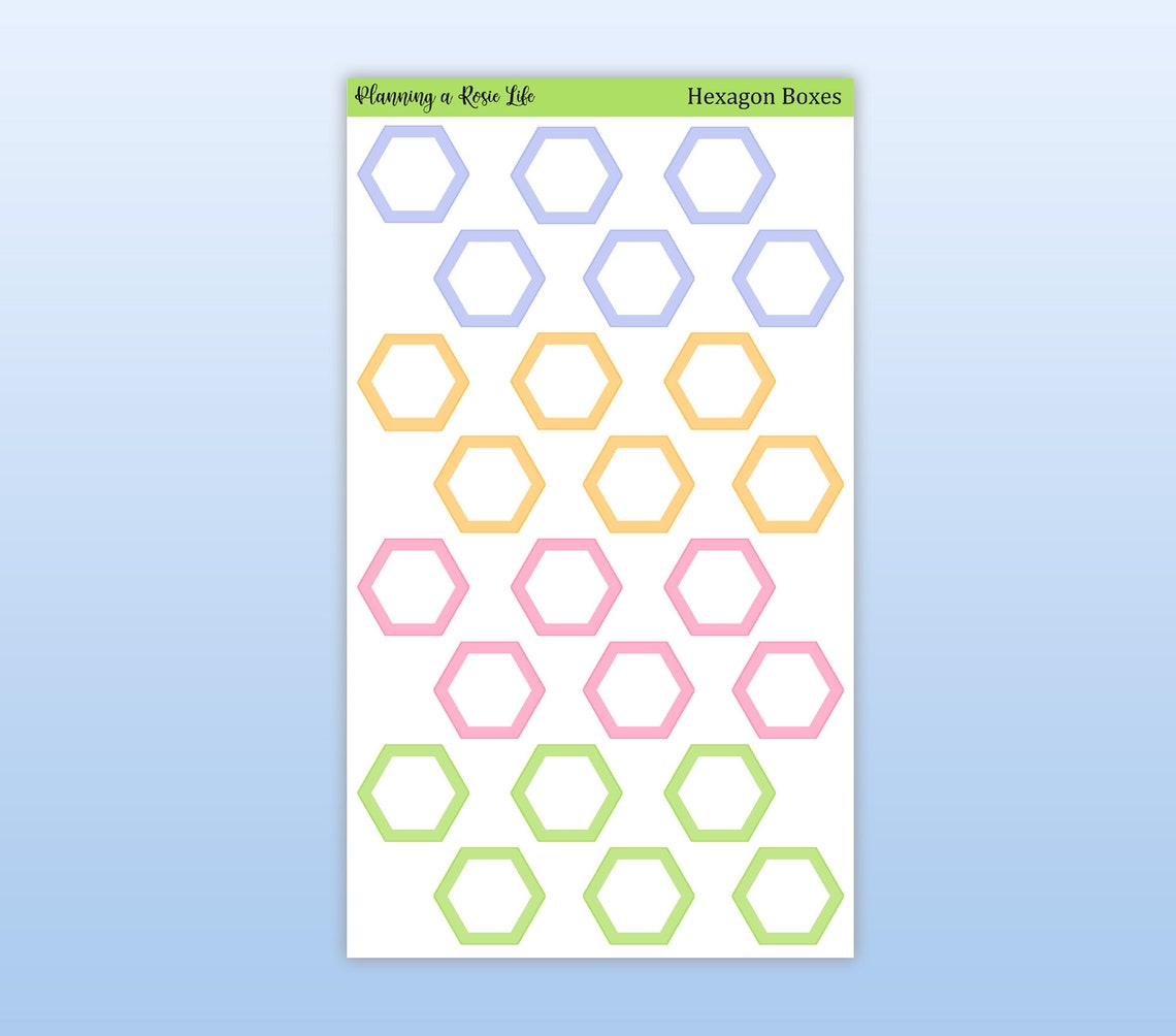 Hexagon Box Stickers Colorful Box Stickers Functional | Etsy