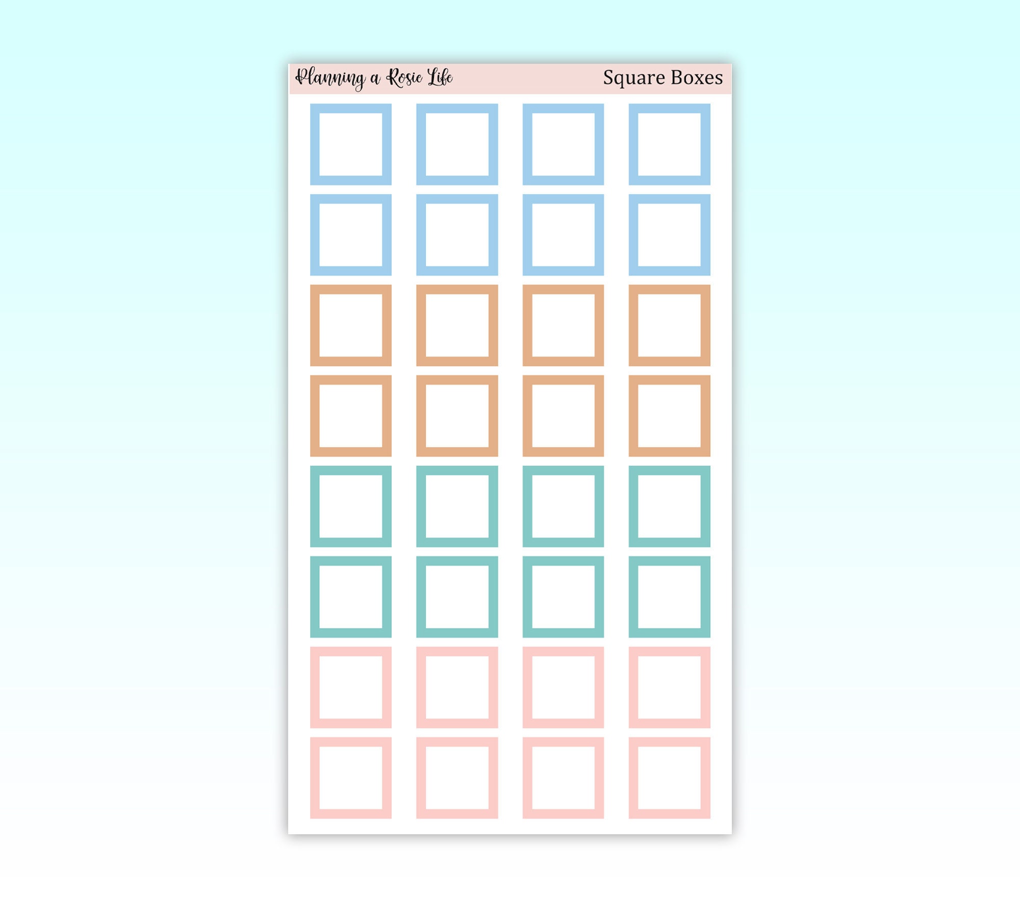 Square Box Stickers Colorful Box Stickers Functional | Etsy