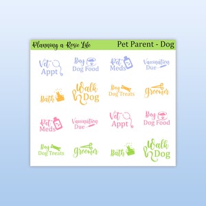 Dog Parent Samplers Icon Stickers, Dog Care Reminders, Pet Parent ...