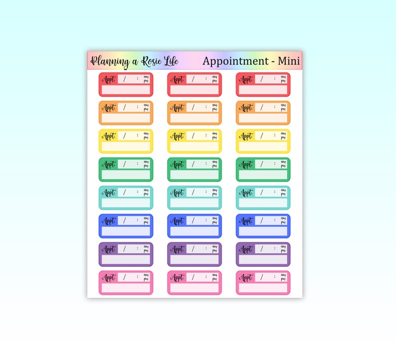 Mini Appointment Box Stickers - Etsy