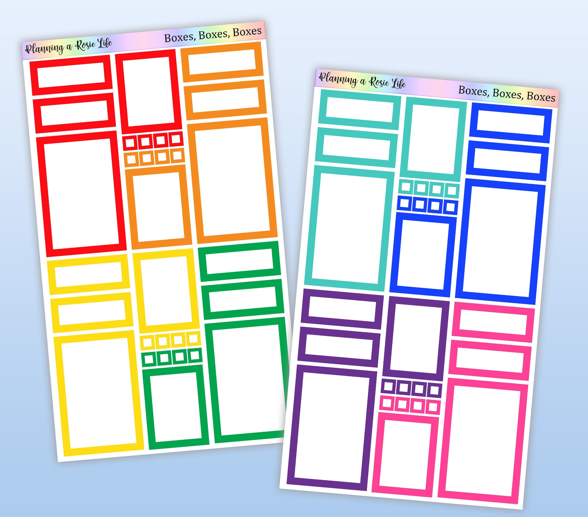 Multi-Sized Box Stickers Colorful Box Stickers Functional | Etsy