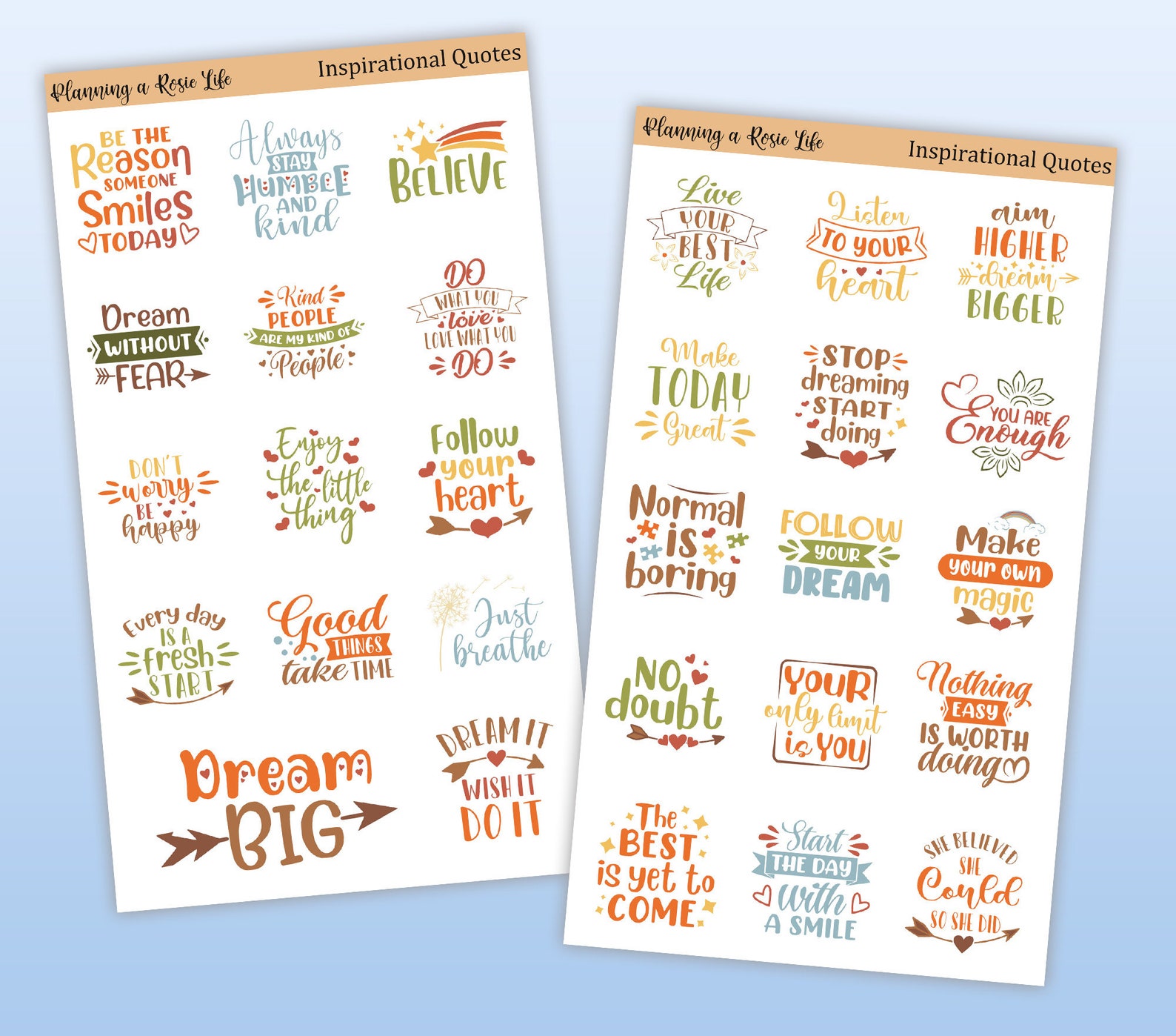 Inspirational Quote Stickers | Etsy