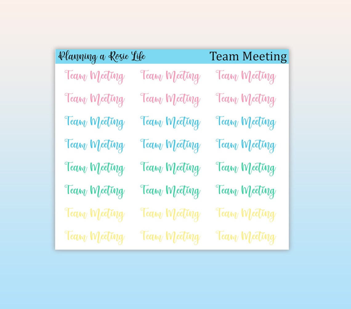 Team Meeting Script Stickers Teacher Life Script Stickers | Etsy