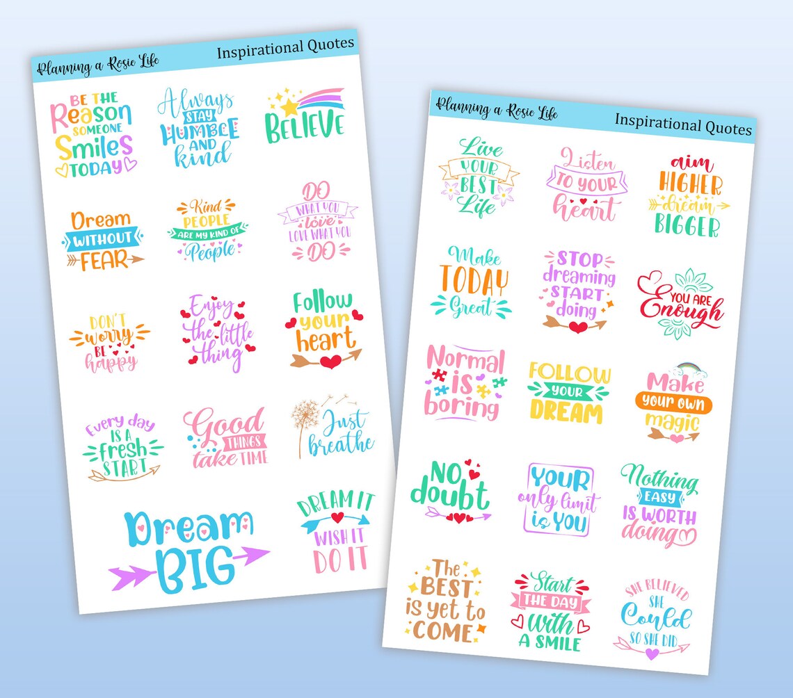 Inspirational Quote Stickers - Etsy