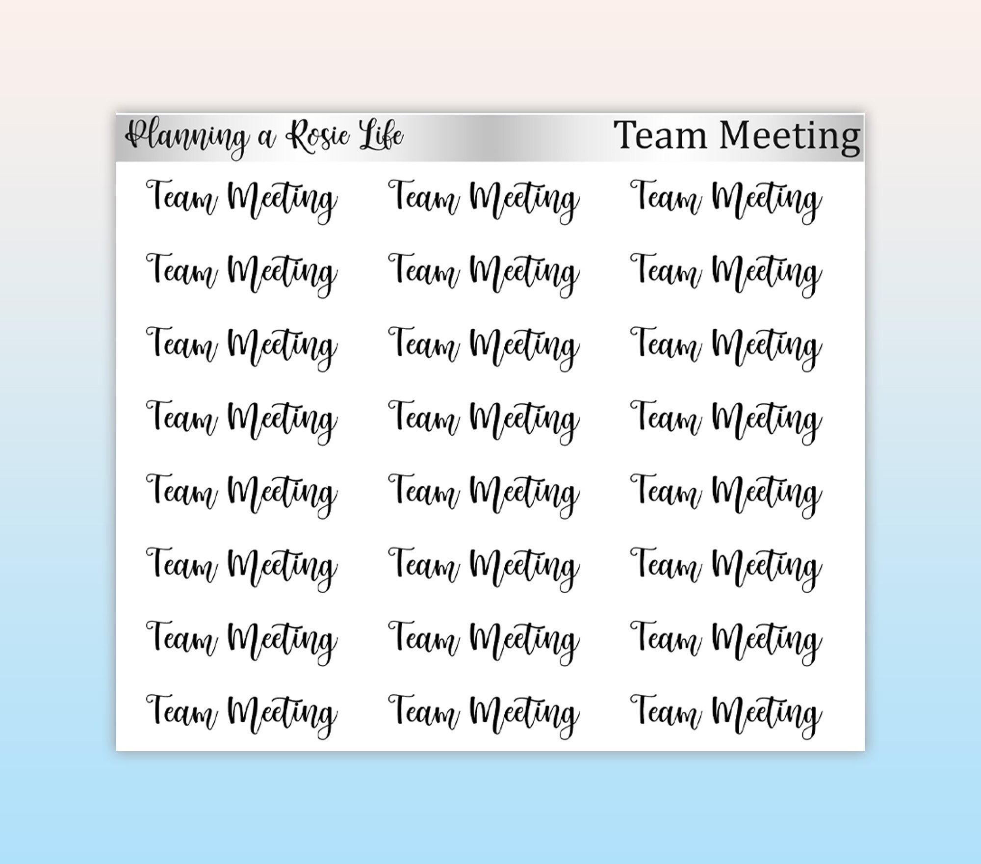 Team Meeting Script Stickers Teacher Life Script Stickers - Etsy Ireland