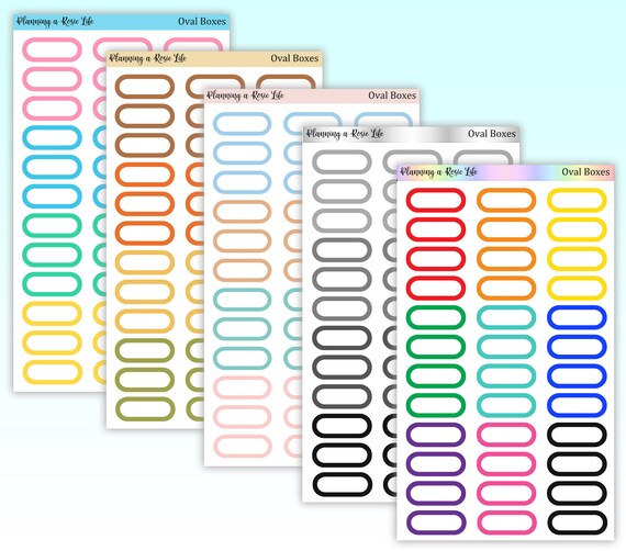 Oval Box Stickers Colorful Box Stickers Functional Stickers | Etsy