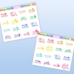 Dog Parent Samplers Icon Stickers Dog Care Reminders Pet | Etsy