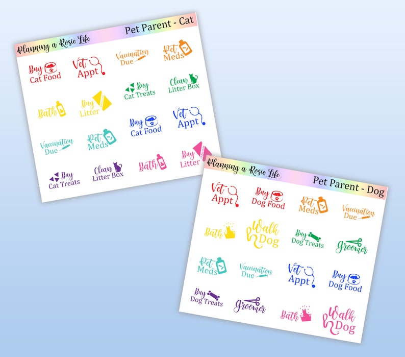 Dog Parent Samplers Icon Stickers Dog Care Reminders Pet | Etsy
