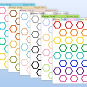 Hexagon Box Stickers, Colorful Box Stickers, Functional Stickers - Etsy