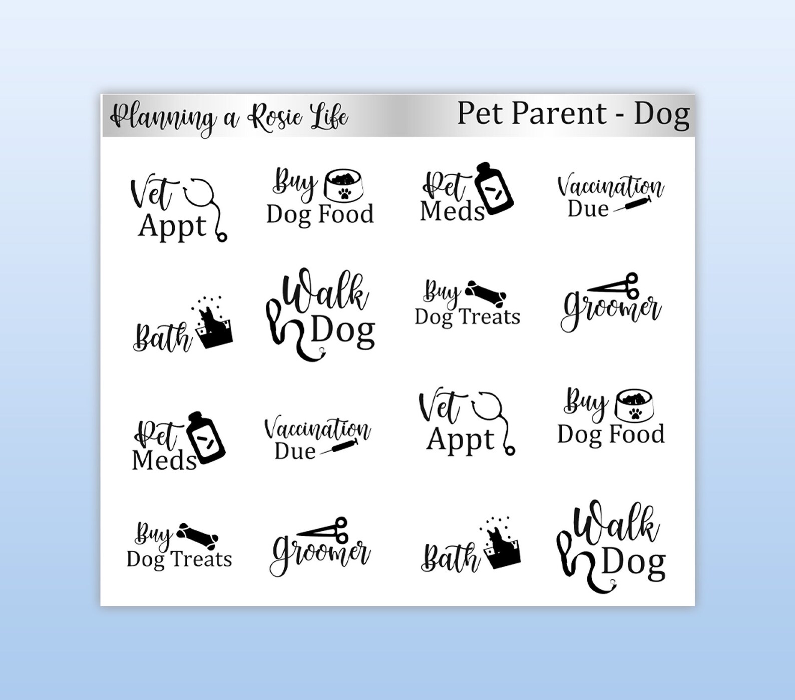 Dog Parent Samplers Icon Stickers Dog Care Reminders Pet - Etsy