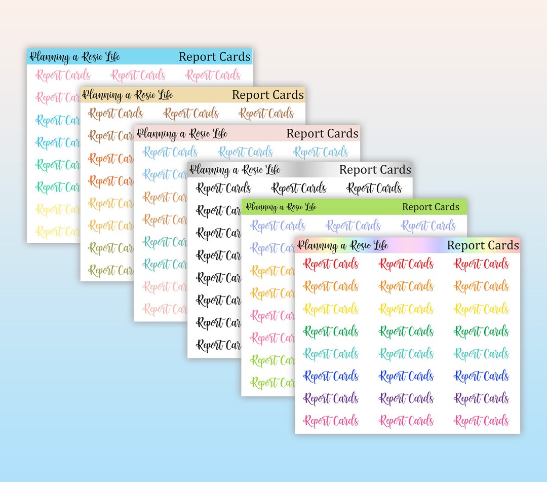 Report Cards Script Stickers, Teacher Stickers, School Stickers - Etsy