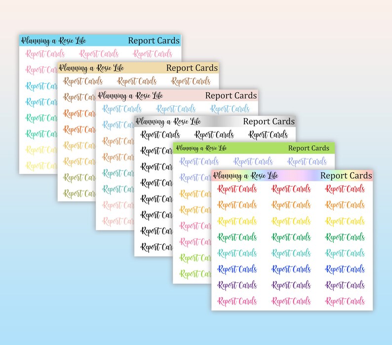 Report Cards Script Stickers Teacher Stickers School | Etsy