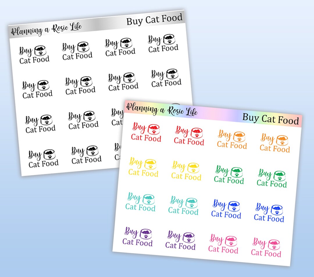 Buy Cat Food Icon Stickers, Pet Lover Stickers, Functional Pet Stickers ...