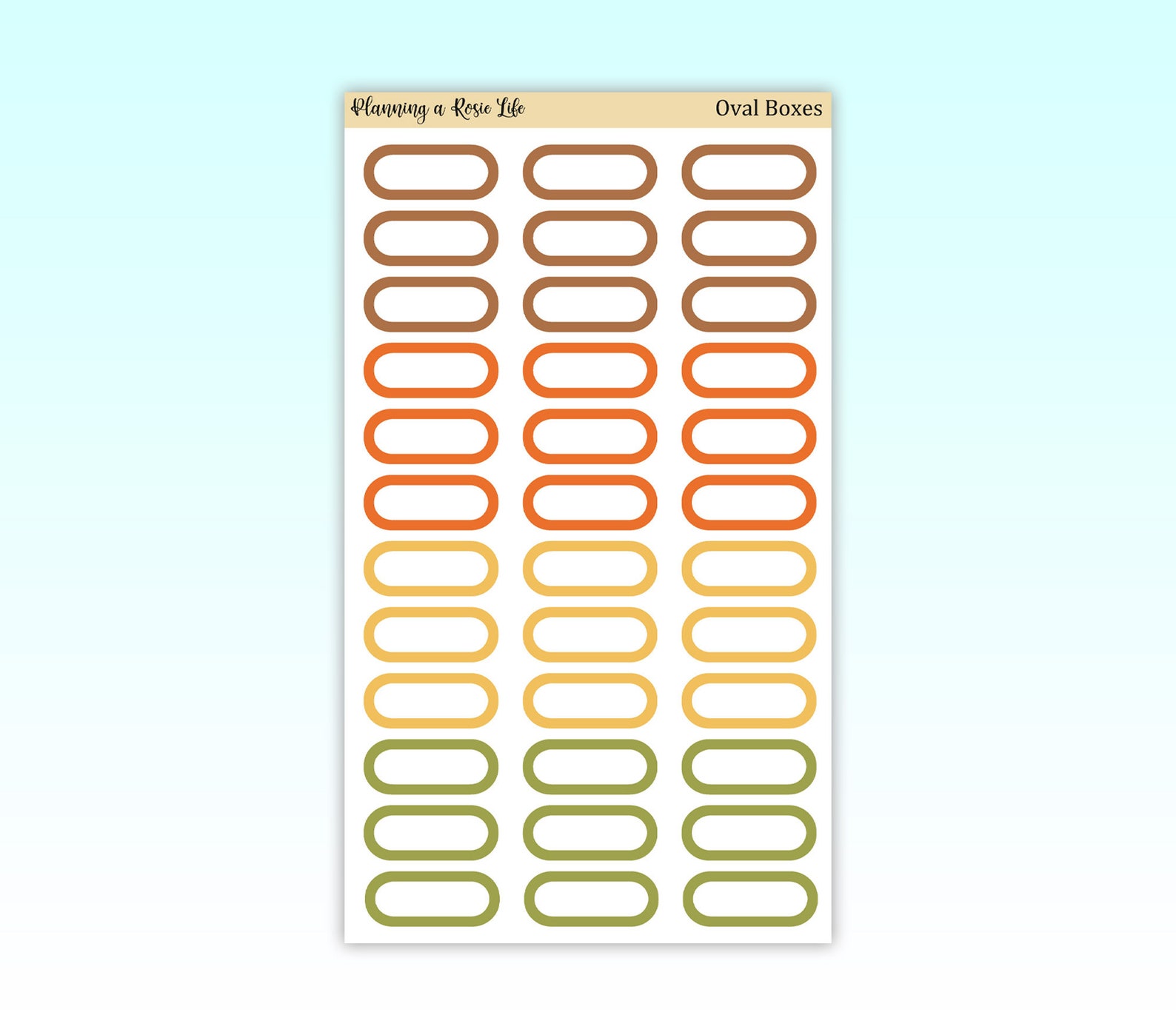 Oval Box Stickers Colorful Box Stickers Functional Stickers - Etsy