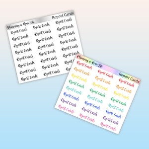 Report Cards Script Stickers, Teacher Stickers, School Stickers - Etsy