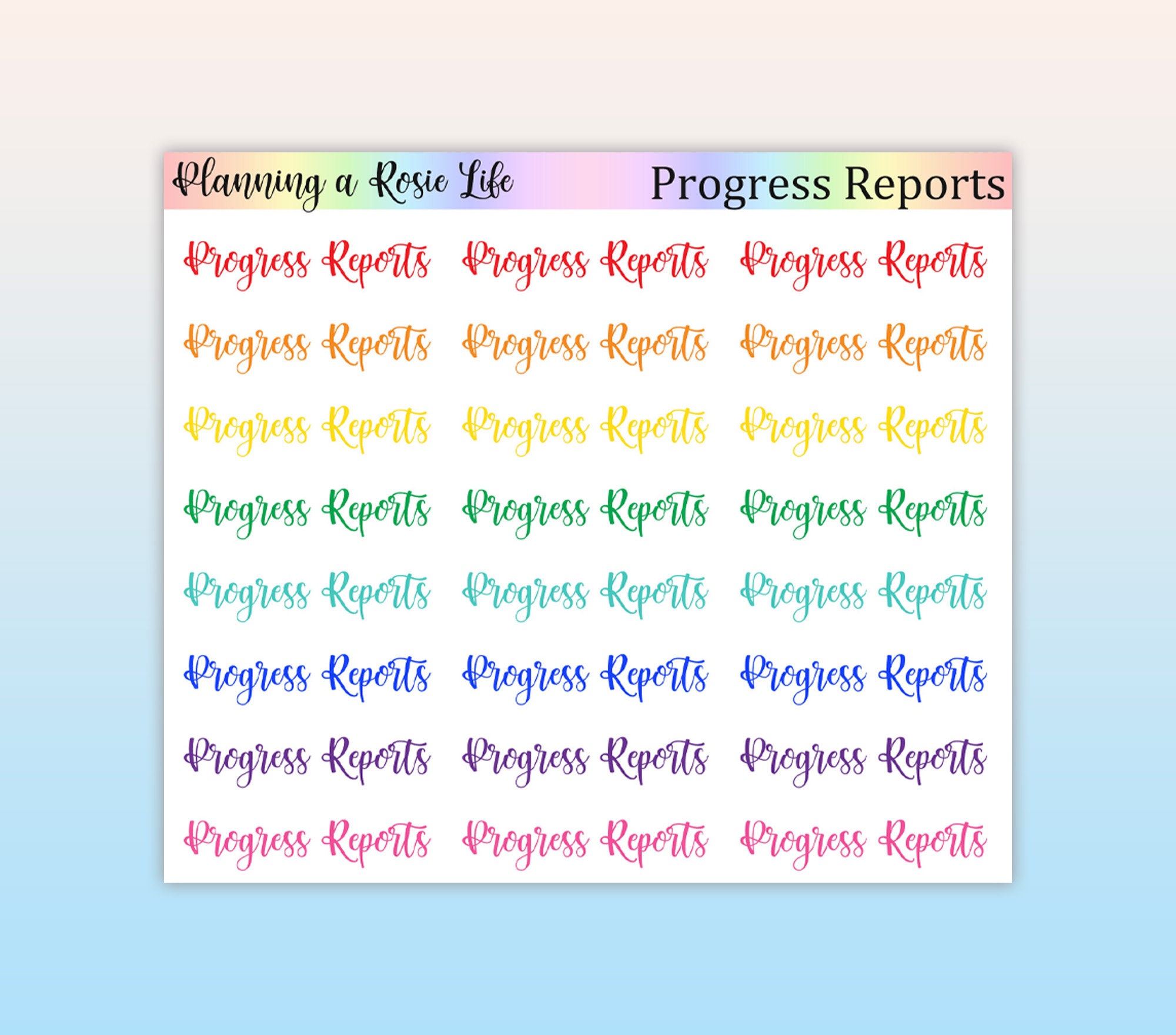 Progress Reports Script Stickers, Teacher Stickers, School Stickers - Etsy