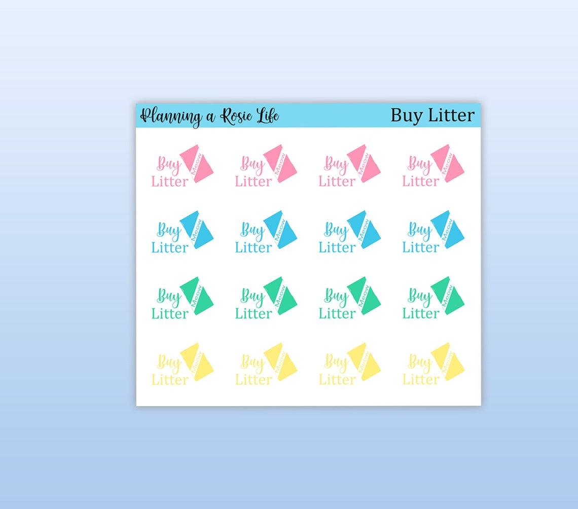 Buy Cat Litter Icon Stickers Litter Box Pet Care Pet Lover | Etsy