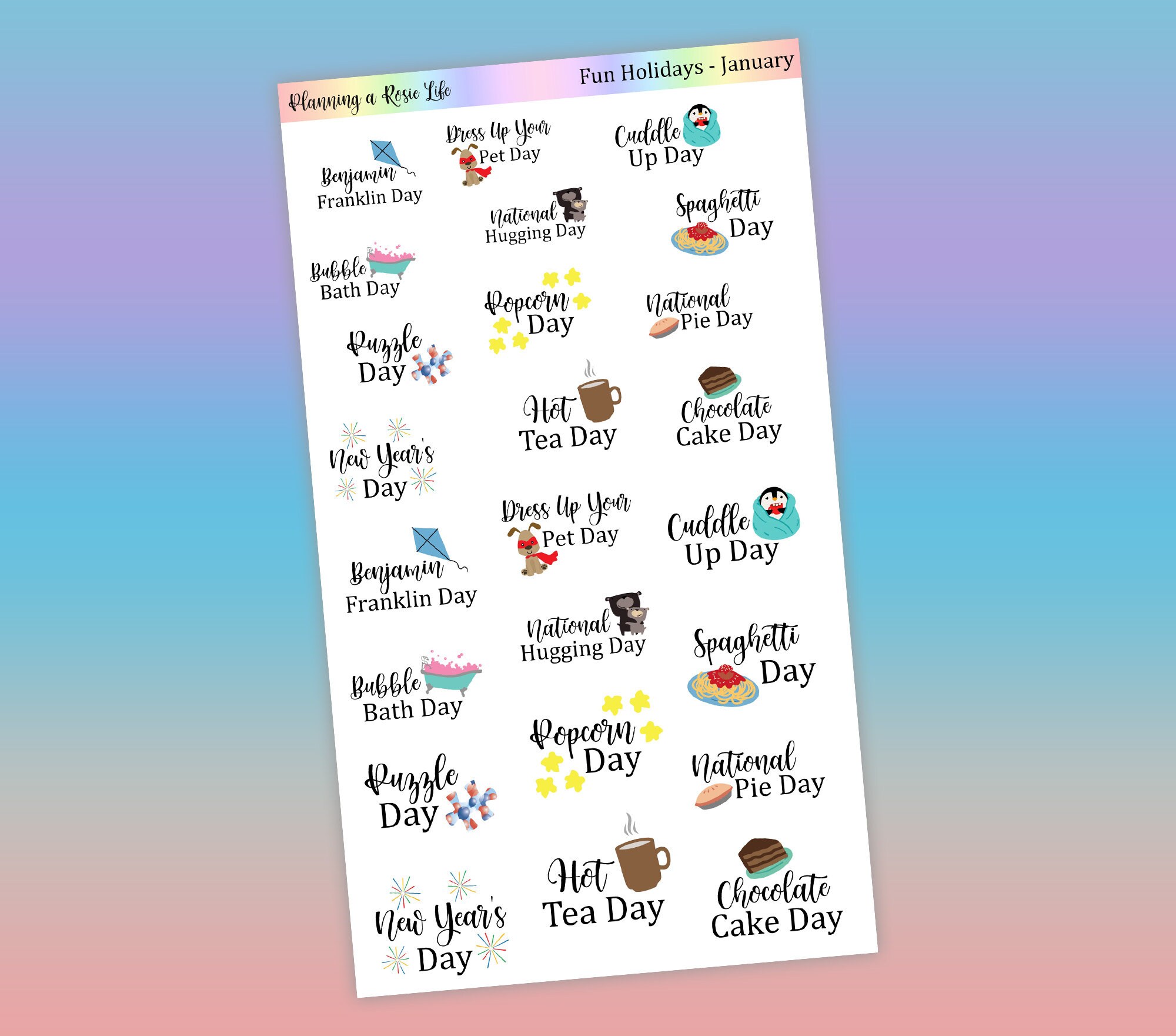 January Fun Holiday Stickers Silly Holidays Stickers - Etsy