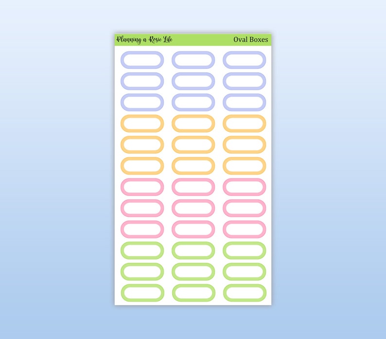 Oval Box Stickers, Colorful Box Stickers, Functional Stickers - Etsy