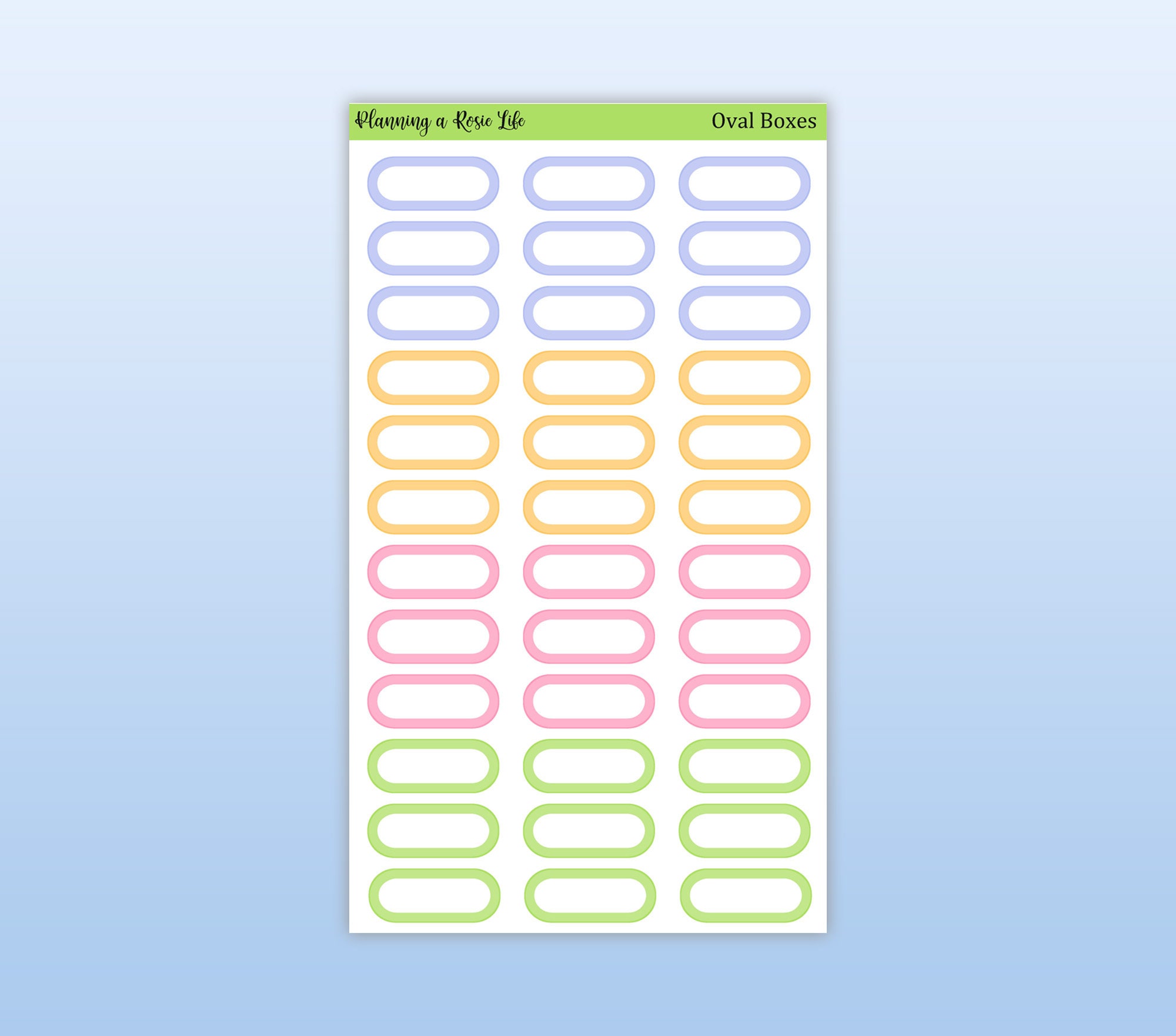 Oval Box Stickers Colorful Box Stickers Functional Stickers - Etsy