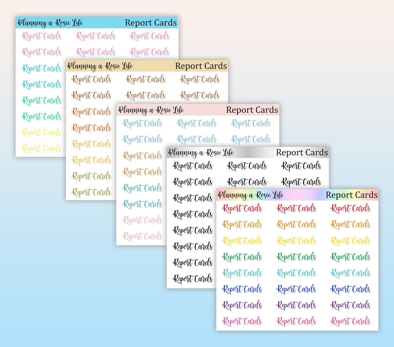 Report Cards Script Stickers Teacher Stickers School | Etsy