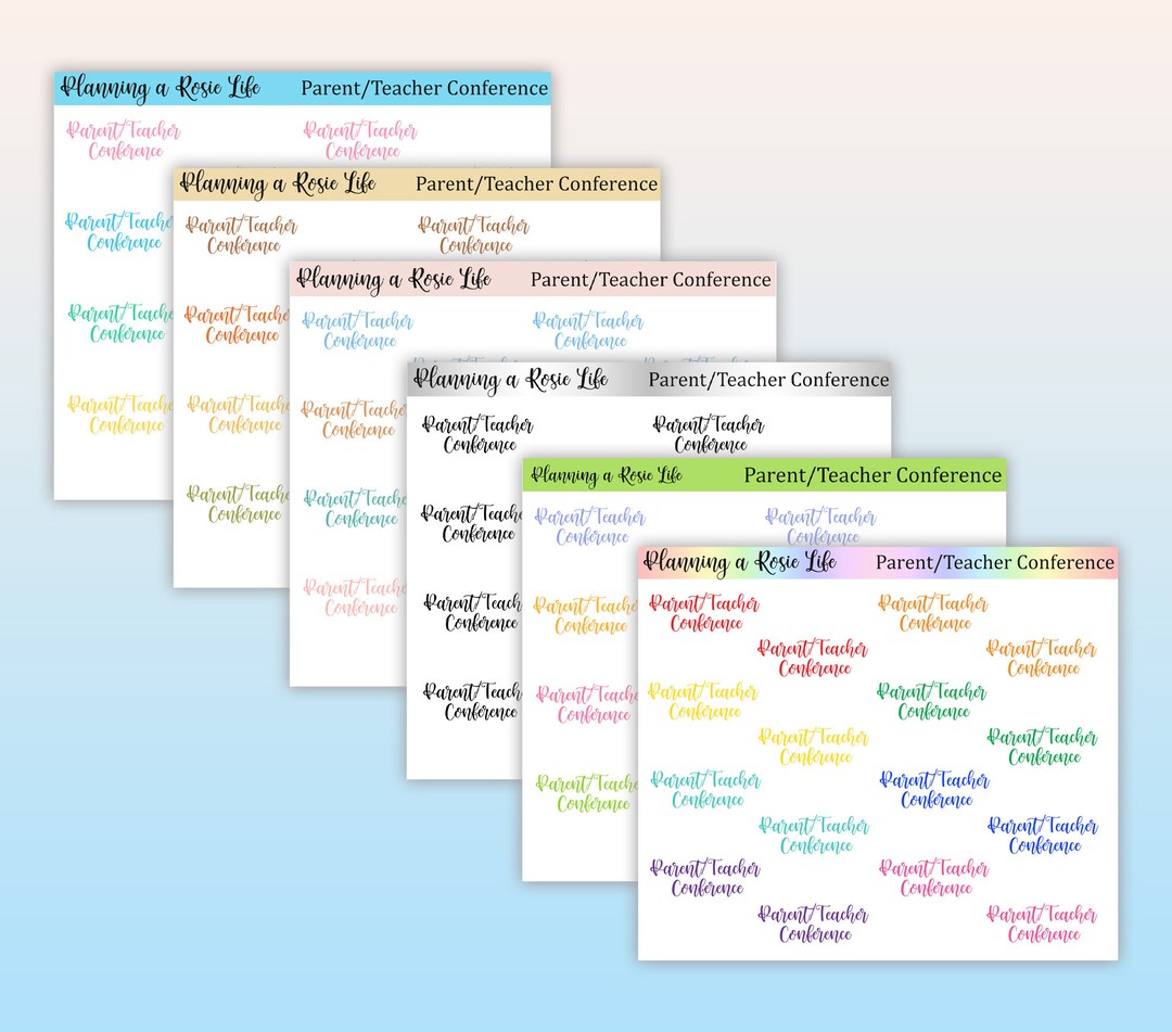 Parent/teacher Conference Script Stickers, Functional Teacher Stickers ...