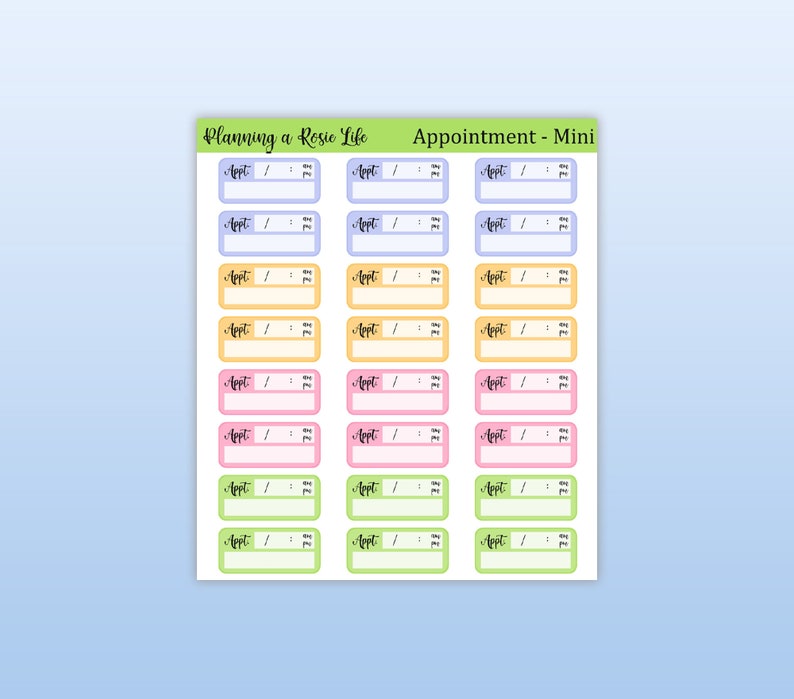 Mini Appointment Box Stickers - Etsy