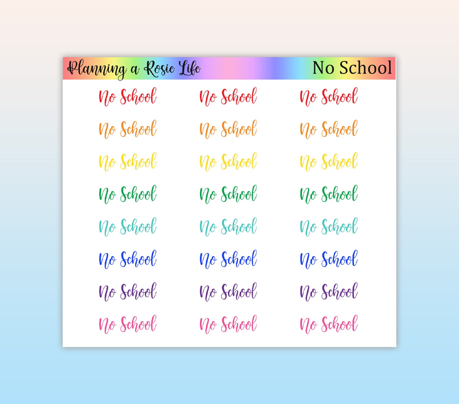 No School Script Stickers Teacher Stickers School Stickers - Etsy