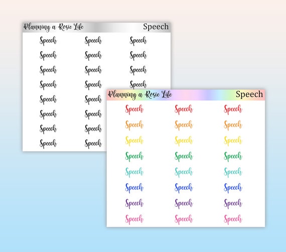 Speech Script Stickers Teacher Stickers School Stickers | Etsy