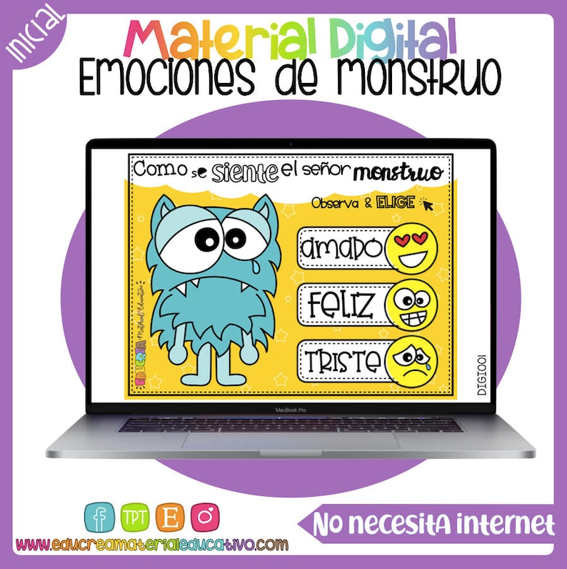 Interactivo Digital Monstruo de las emociones, juego interactivo para ...