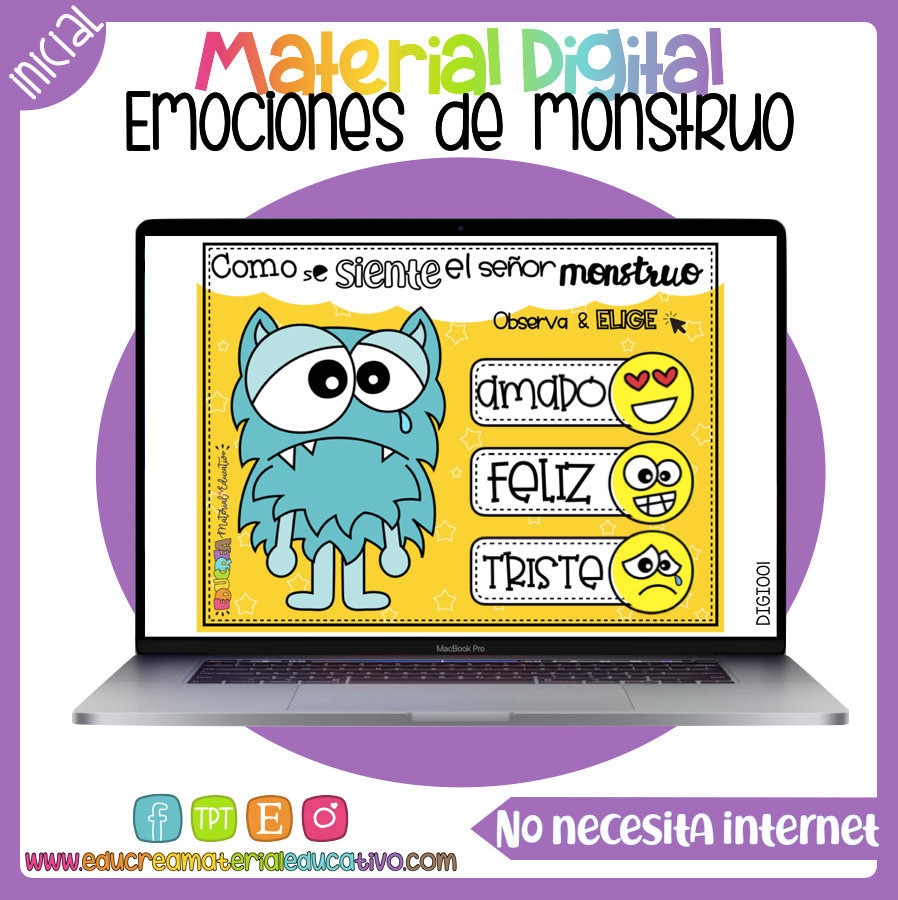 Interactivo Digital Monstruo de las emociones, juego interactivo para ...