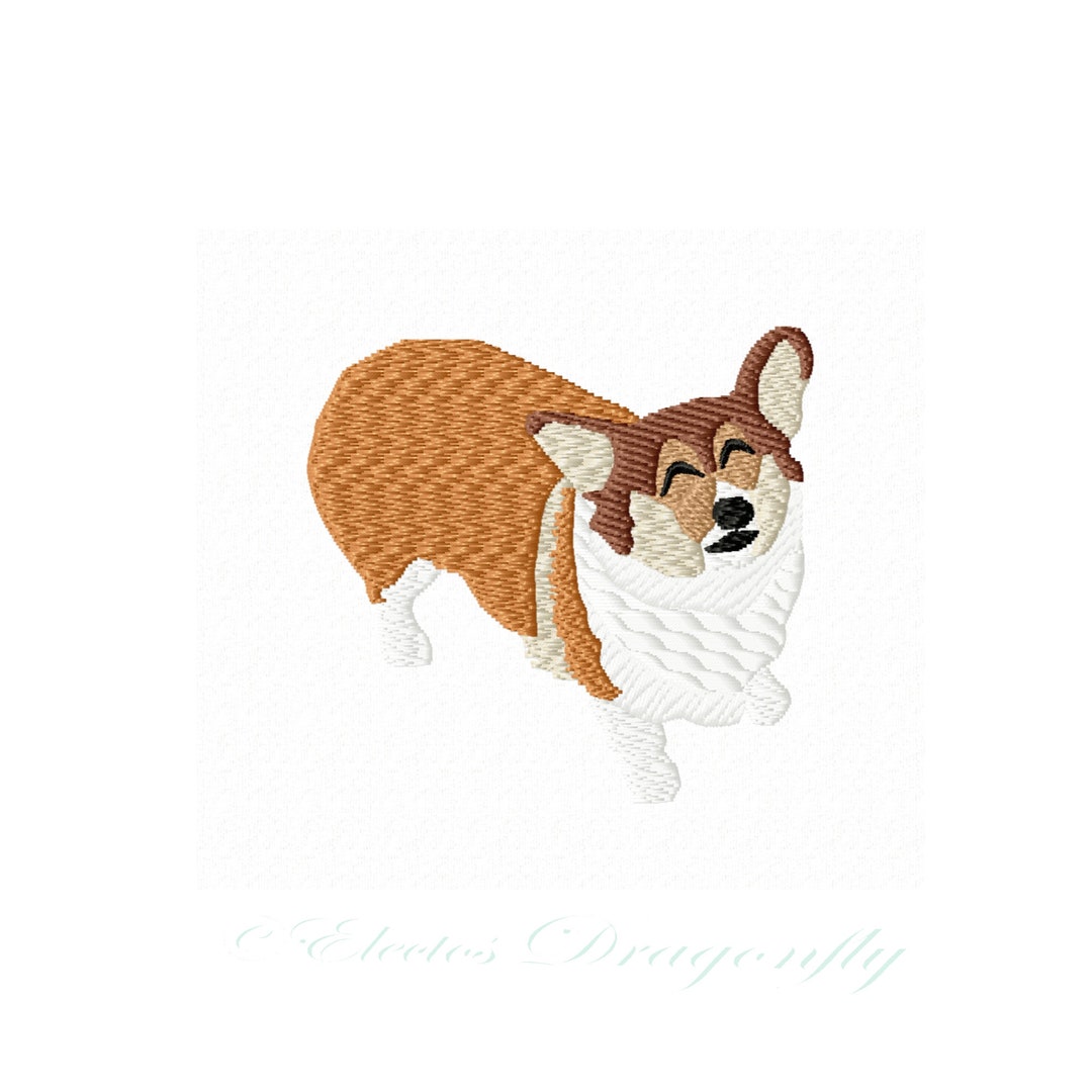 Corgi Smile in Sunshine -machine Embroidery Design - Etsy