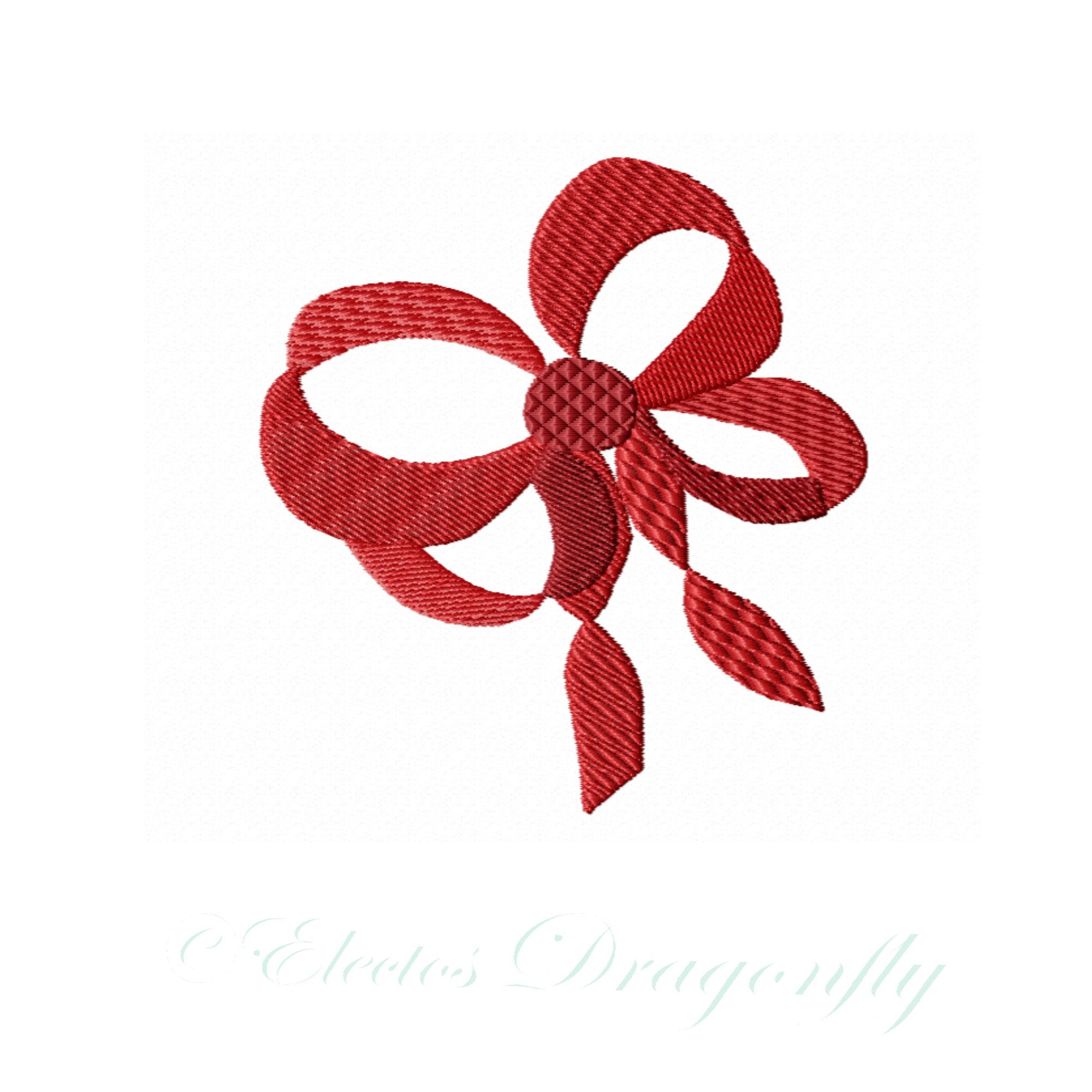 Red Bow -2 Sizes Included-machine Embroidery Design - Etsy UK