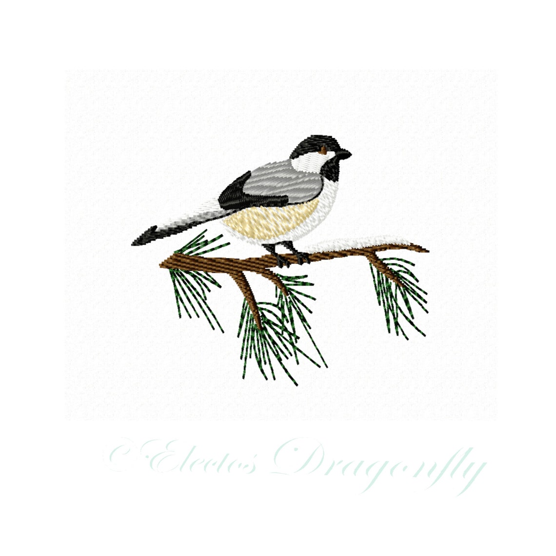 Winter Chickadee -machine Embroidery Design - Etsy
